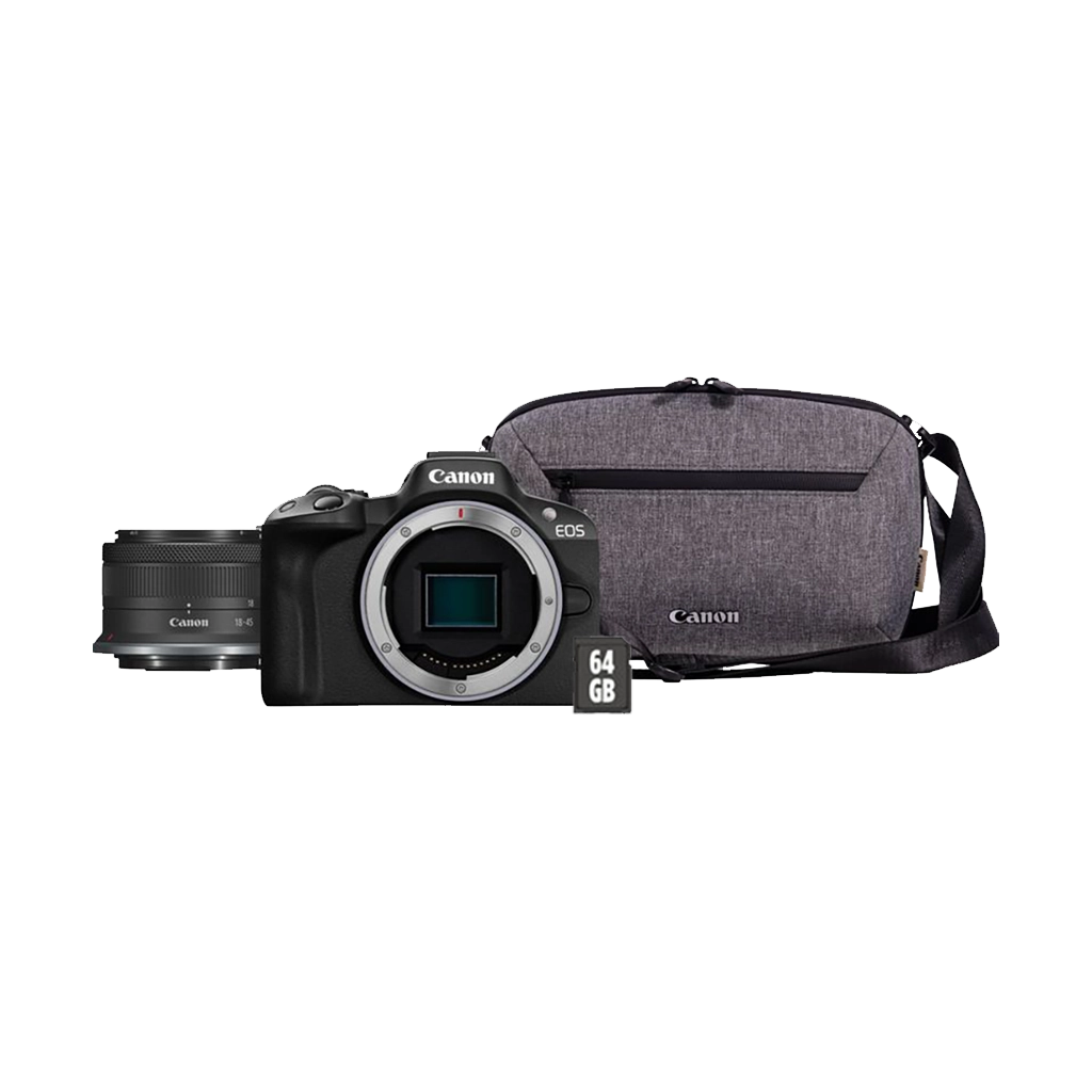 D.CAM EOS R50 + RFS 18-45 + BAG + CARD (Travel Kit) – Camera Pro